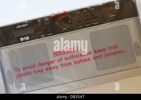 Warning to avoid danger of suffocation keep this bag away from babies ...