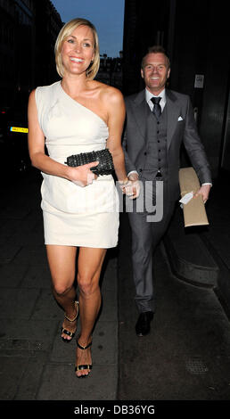 Jenni Faulkner and husband James Midgley arrive at the May Fair hotel ...