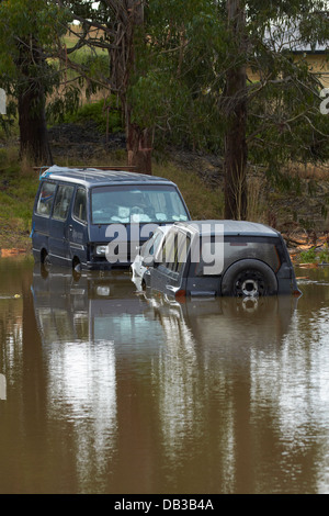 Flooded Castleton Street, Allanton, Taieri Plains, near Dunedin, South ...