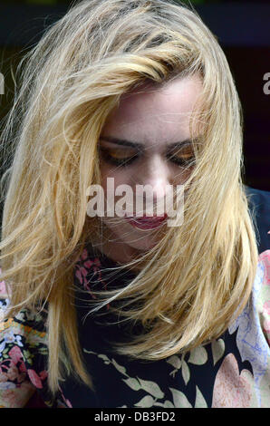 Billie Piper wearing a Peekaboo Vintage dress outside the BBC Radio One ...