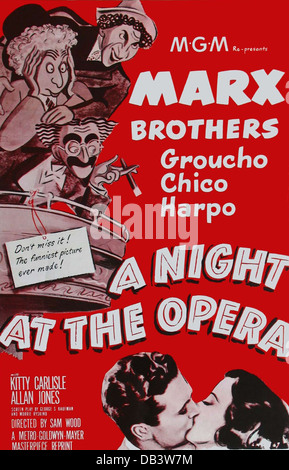 A NIGHT AT THE OPERA - THE MARX BROTHERS MOVIE POSTER Stock Photo - Alamy