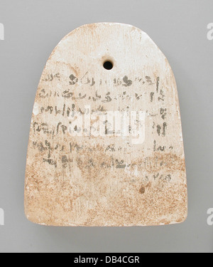 This mummy label features a Demotic inscription, a script used in ...