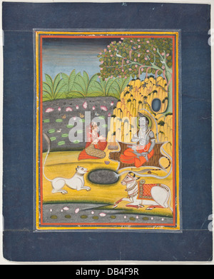 This sculpture depicts the Hindu gods Shiva, Vishnu, and Brahma in a ...