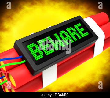 Caution Dynamite Sign Means Danger Or Warning Stock Photo - Alamy