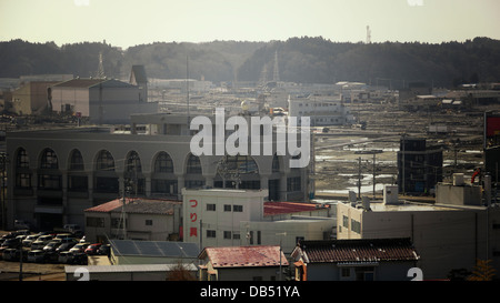 Aerial view of damage to Kesennuma, Miyagi Prefecture after a 9. 0 ...