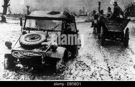 World War 2 German Volkswagen Kubelwagen vehicle with driver and in ...