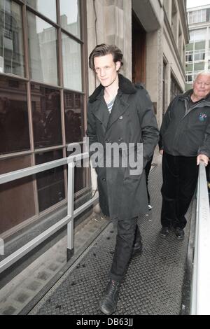 Matt Smith leaving the BBC Radio 1 Studios London, England - 05.05.11 ...