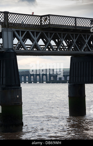 First Scotrail train crossing the iconic Tay Rail Bridge spanning the ...