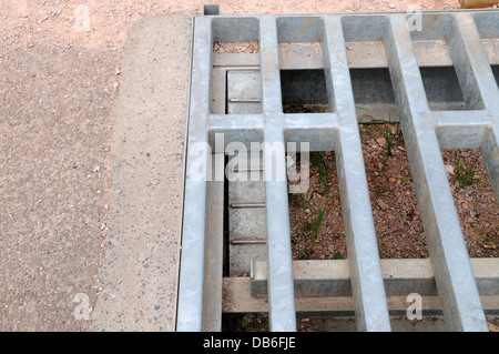 A hedgehog escape ladder in a cattle grid Stock Photo - Alamy