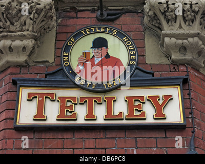 Tetley sign on the wall of a pub Wavertree in Liverpool May 2021 Stock ...