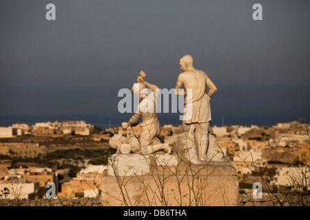 Marble statues known as Stations of the Cross depicting the events of ...