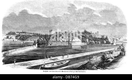 food, water, Fairmount water works, Philadelphia, design: Frederick ...