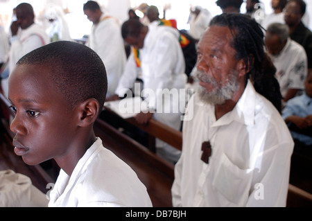 Rastafarian people in a ceremony at The Ethiopian Orthodox Church ...