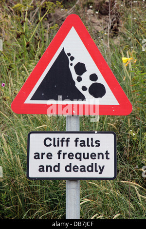 Cliff falls erosion warning sign Happisburgh , North Norfolk, England ...
