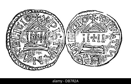 money / finances, coins, Frankish Empire, coin, by emperor Charles III ...