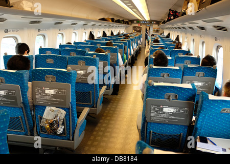 Interior of Nozomi shinkansen, a high-speed train in Japan Stock Photo ...