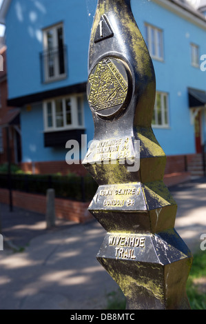 Wivenhoe Trail marker post. Colchester, Essex, England, UK Stock Photo ...