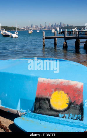 Watsons Bay in Sydney harbour, council visitor information sign with ...