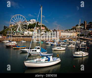 The seaside town of Torquay on the English Riviera in Devon England UK ...