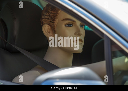 Mannequin in Drivers Seat of a car Stock Photo - Alamy