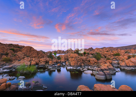 Sunset over Watson Lake near Prescott, Arizona Stock Photo: 58615639 ...