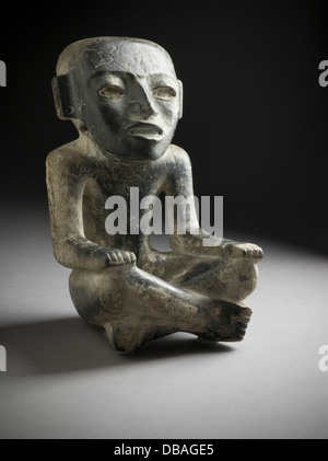 This seated male figure, part of the LACMA collection, represents ...