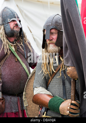 Saxon chain mail body armor, gauntlet and sword worn in Viking battle ...