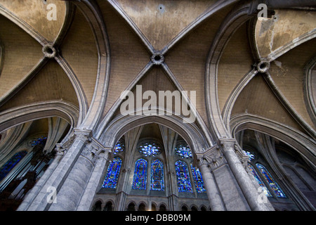 ribbed Gothic vaulting, cathedral of Notre-Dame de Paris , France Stock ...