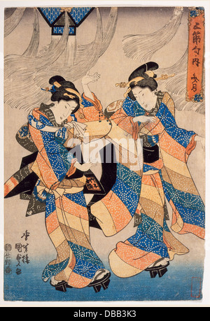 A vibrant scene depicting traditional dancers adorned in elaborate ...
