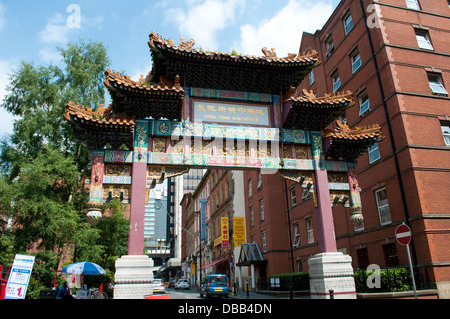 chinese arch chinatown Manchester uk Stock Photo - Alamy