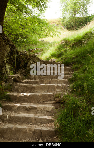Steps at Malham Cove cliff face Yorkshire UK Stock Photo - Alamy