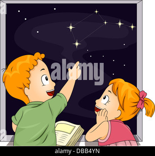 Illustration of stars and constellations Stock Photo - Alamy