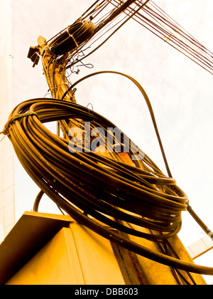 Tangled power lines Stock Photo - Alamy