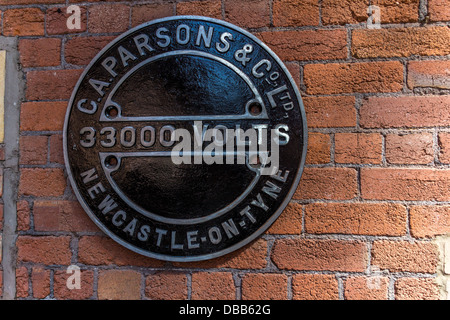 High voltage warning sign showing danger of electrocution surrounding ...