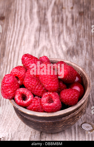A beautiful selection of freshly picked ripe red raspberries Stock ...