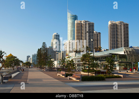 View along the promenade at Surfers Paradise. Gold Coast, Queensland ...