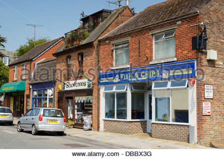 High Street shops in Dorchester High Street Dorset Stock Photo ...