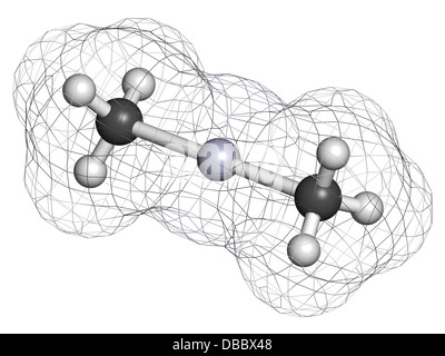 Dimethylmercury (organomercury compound), chemical structure. Skeletal ...
