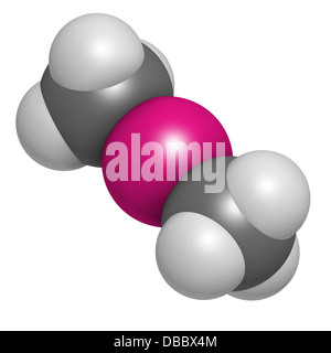 Dimethylmercury (organomercury compound), chemical structure. Skeletal ...