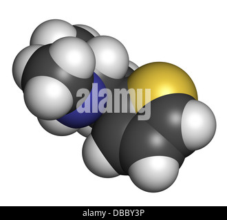 Methiopropamine (MPA) recreational drug, chemical structure. Atoms are ...