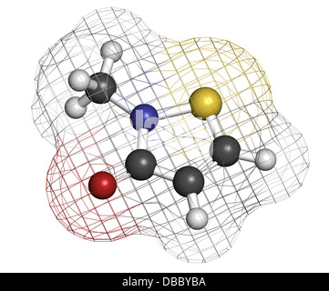Methylisothiazolinone (MIT, MI) preservative molecule, chemical ...