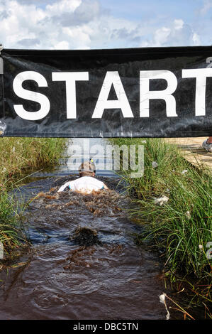 Dungannon, Northern Ireland, 28th July 2013 - Two women make a splash ...