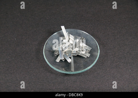 Small strips of the metal magnesium (Mg) as used in a UK high school ...