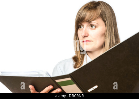 Open file folder isolated on white Stock Photo - Alamy