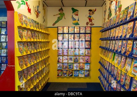 Videostore Childrens video hire shop disney video hire Stock Photo - Alamy