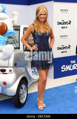 Nancy O'Dell attending the premiere of "The Smurfs 2" in Los Angeles ...