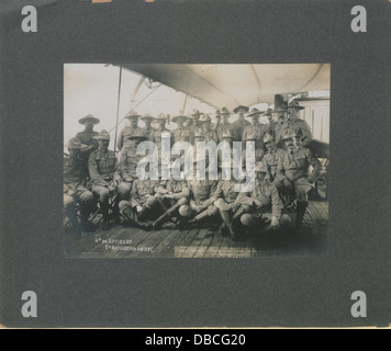 This image shows the Strathcona Horse regiment aboard the SS Monterey ...