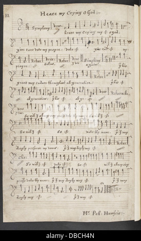 A musical composition by Pelham Humfrey titled 'Hear my crying O God ...