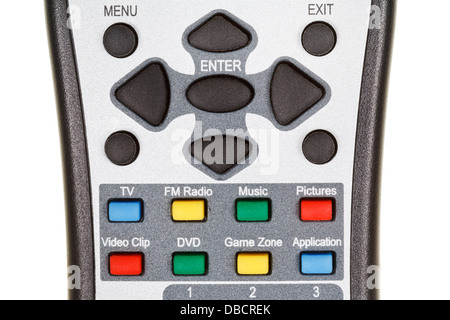 remote control of multimedia centre isolated on white background Stock ...