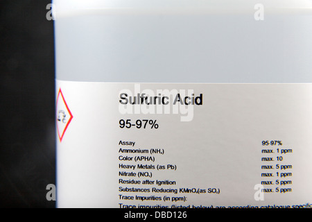 Sulfuric acid (H2SO4) strong mineral acid molecule. Atoms are Stock ...